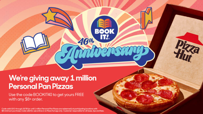 PIZZA HUT CELEBRATES 40 YEARS OF BOOK IT! ® WITH ONE MILLION FREE ...